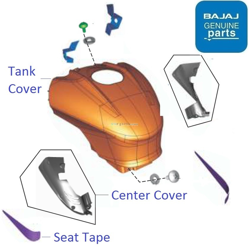 Bajaj Pulsar NS160 Twin Disc(2018-20): Tank Cover