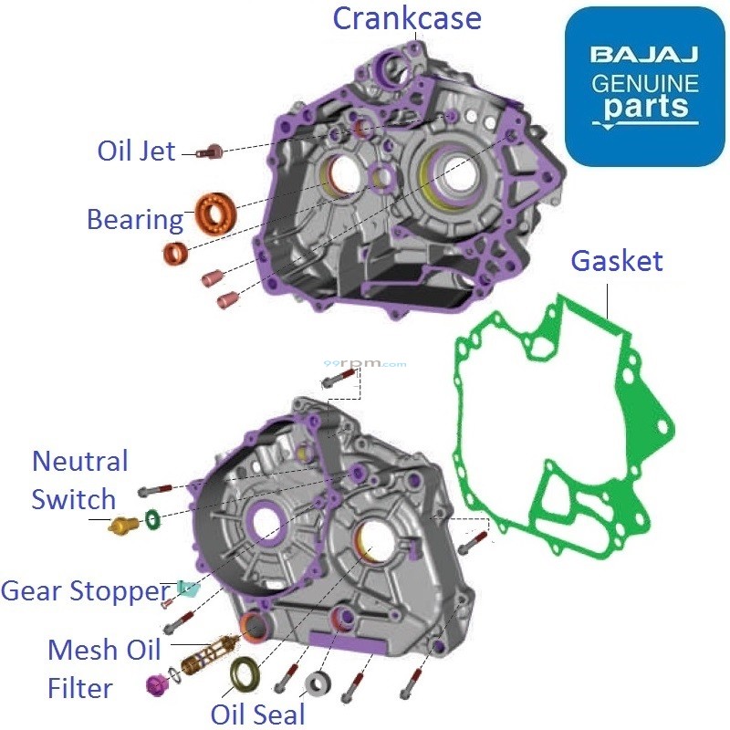 Bajaj V12: Crankcase| LH