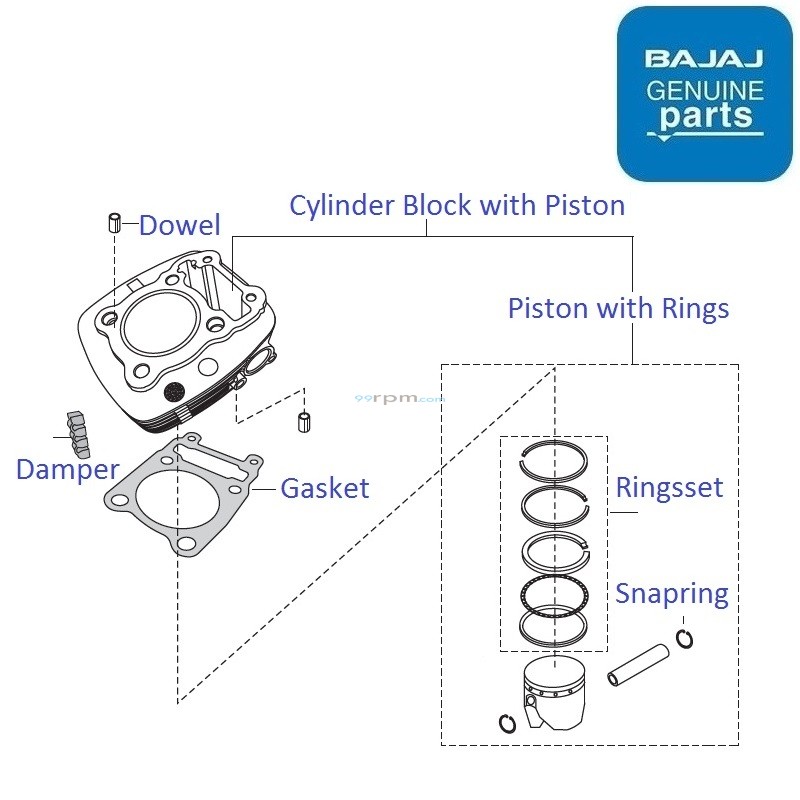 Bajaj Pulsar 220 DTS-Fi: Block & Piston