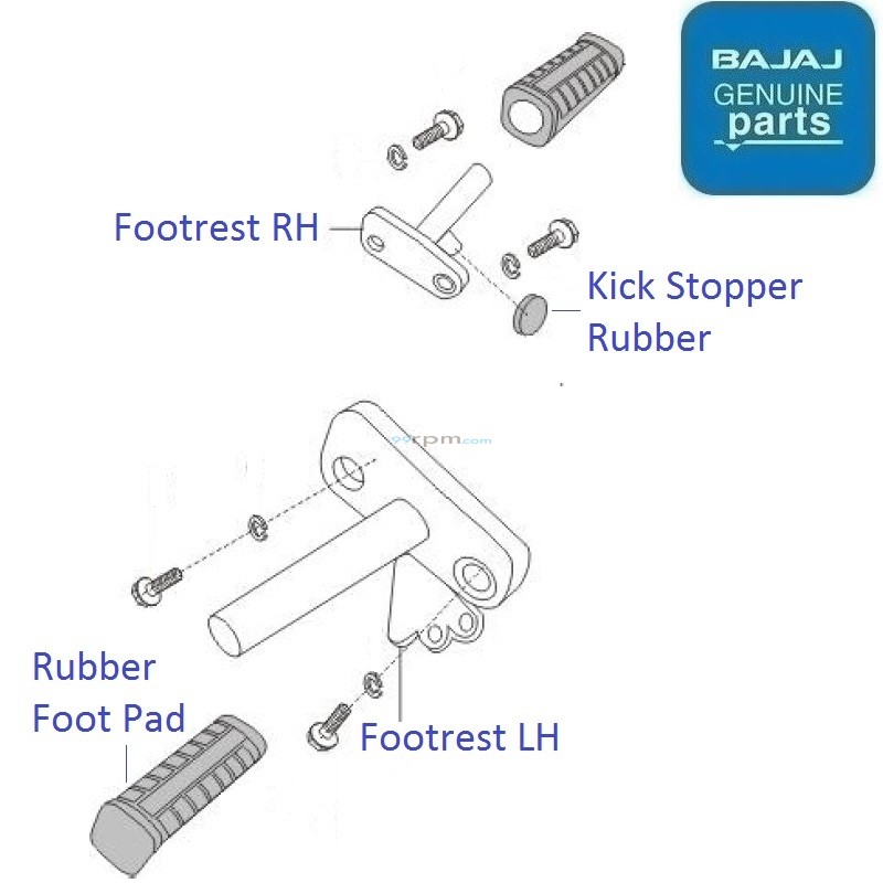 Bajaj Discover 100 4G (2012-2015): Front Footrest