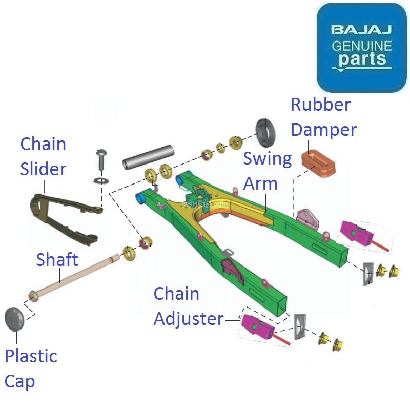 Discover 125ST(2012-2014): Rear Suspension Swing Arm