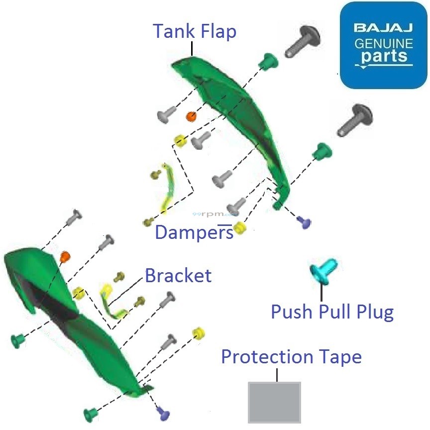 Dominar 400 (Touring, 2021-23): Tank Side Flap