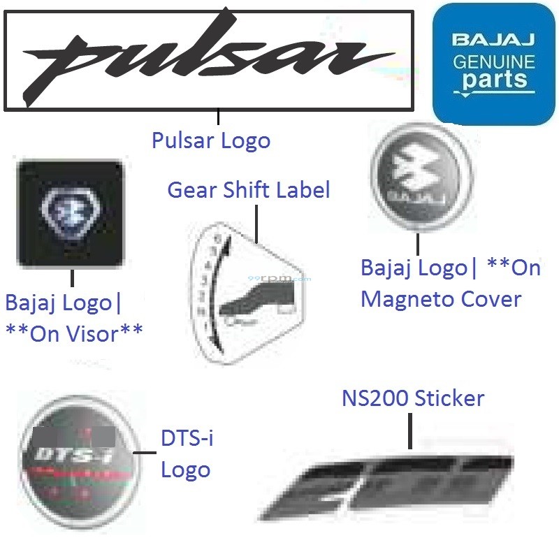 Bajaj Pulsar NS200 (BS4, 2017-19): Logos & Emblem