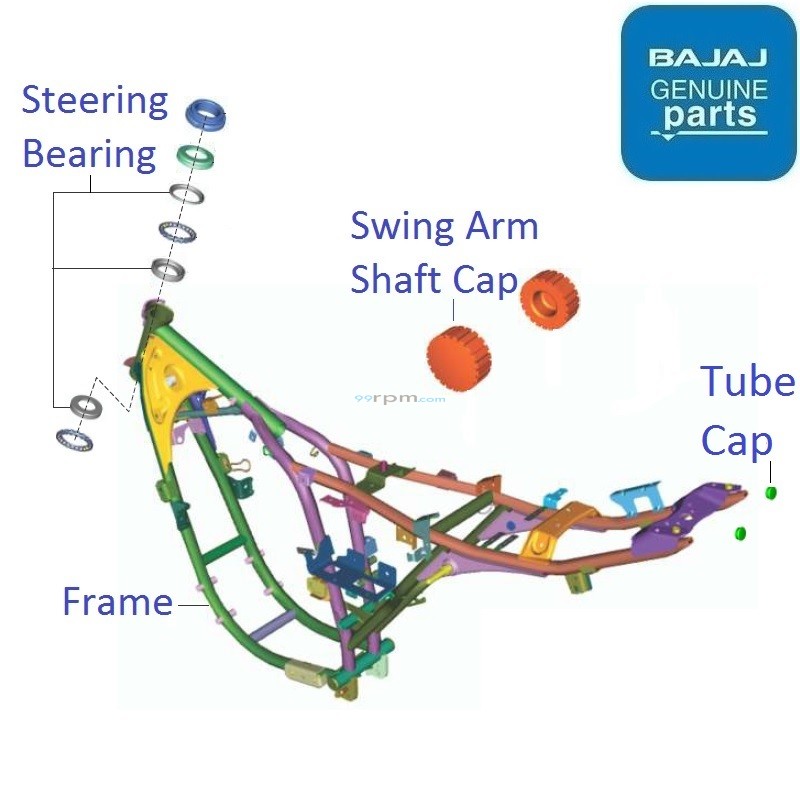 Bajaj Pulsar 125 Single Seat (BS6, 2020-21): Body Chassis
