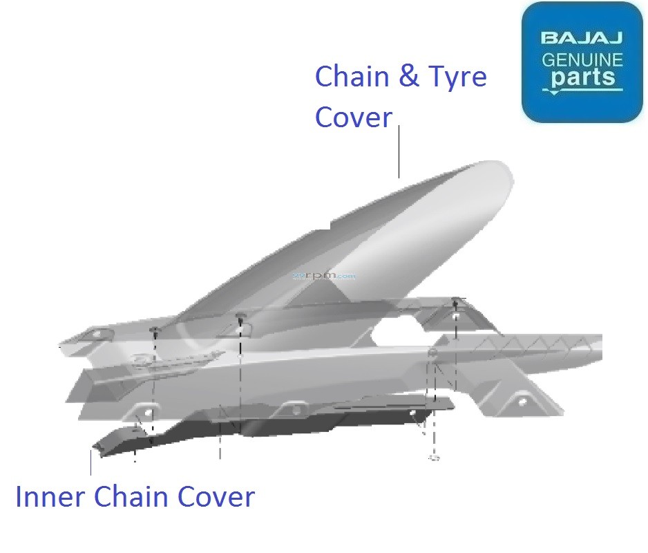 Bajaj Pulsar 135LS BS3(2009-2016) :Chain Cover & Tyre Hugger