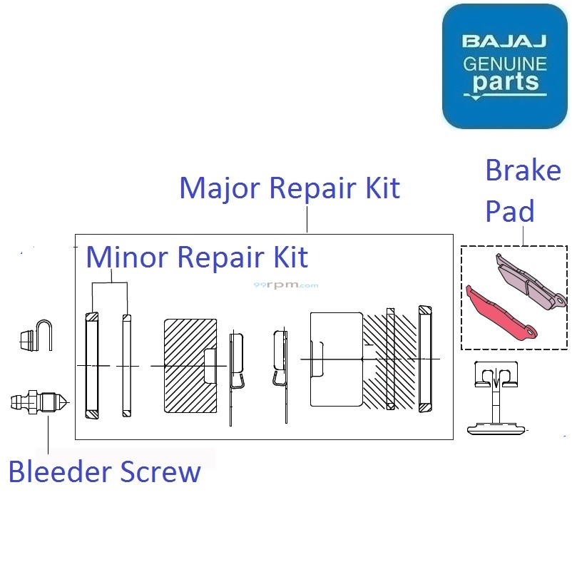 Bajaj Pulsar 180 BS4 UG5: Rear Brake Caliper Components