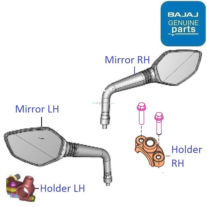 Bajaj Pulsar NS200 (BS6, 2021-2023): Rear View Mirror