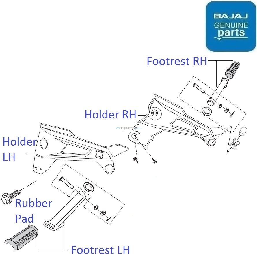 Bajaj Pulsar 200 (2007-2009): Rear Footrest
