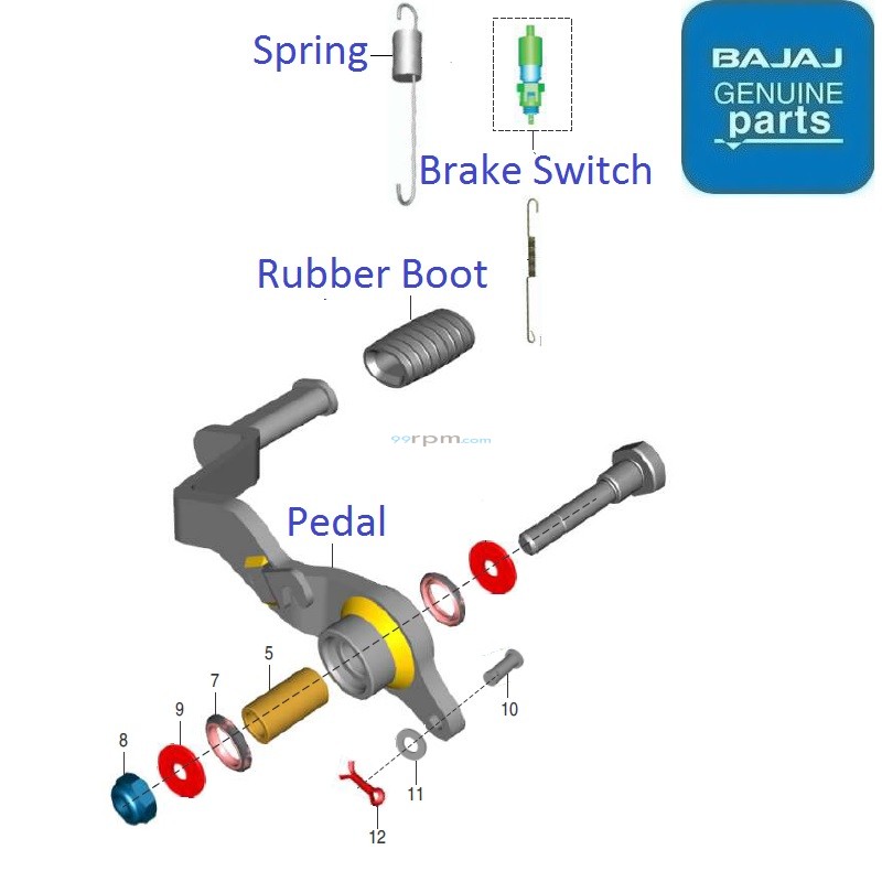 Bajaj Pulsar 220F (BS6, 2020): Rear Brake Pedal
