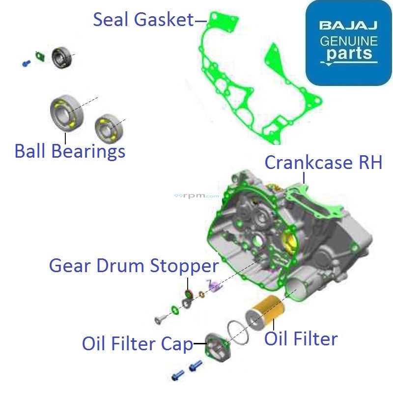 Bajaj Pulsar N160 (Dual ABS, 2022-23): Right Side Engine Crankcase