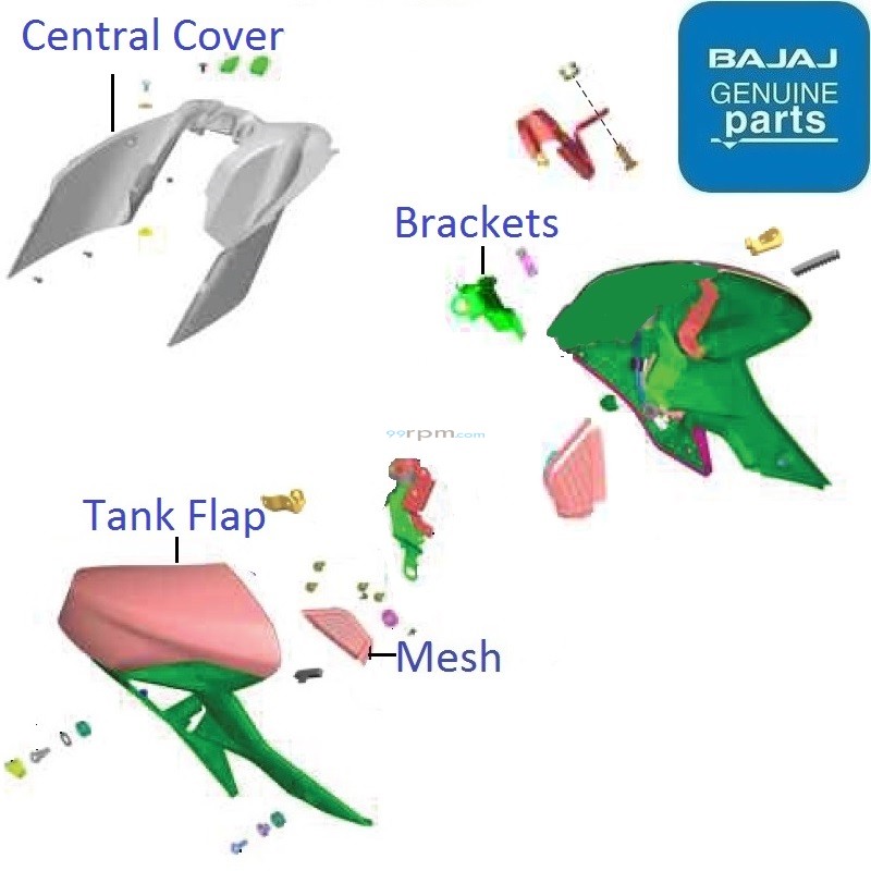Bajaj Pulsar N160 (Dual ABS, 2022-23): Fuel Tank Fairing