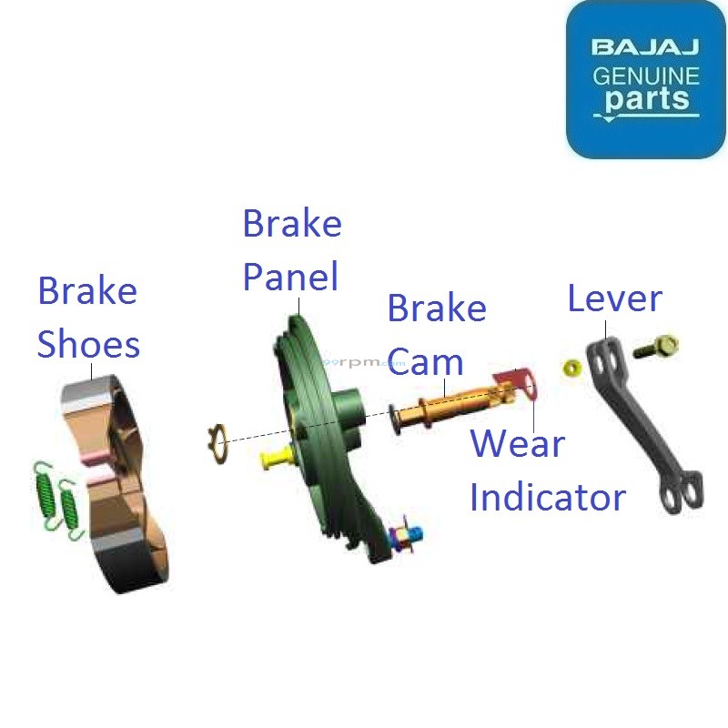Bajaj Pulsar P150 (Single Disc, 2022-23): Rear Brake Drum