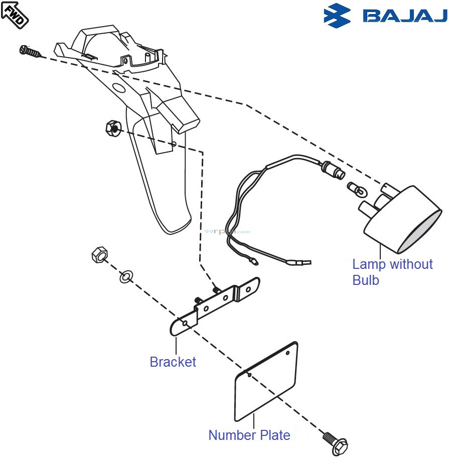 Bajaj Pulsar 150 UG4 DTS-i: Rear Number Plate