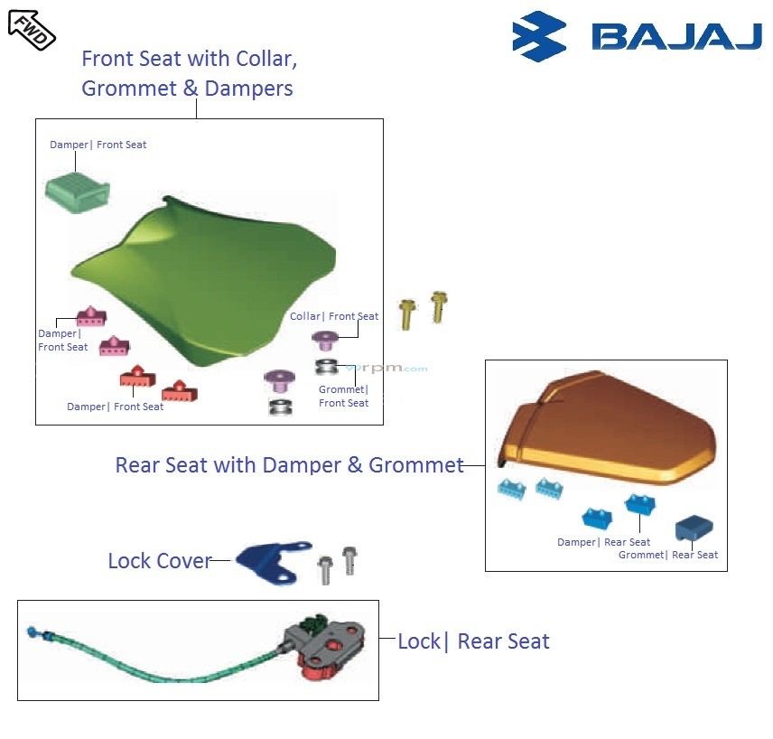 Bajaj Pulsar RS200 (BS3, 2015-16): Seat