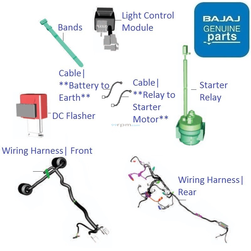 Bajaj Pulsar 135LS UG BS4 DTSi: Wiring Harness & Relays