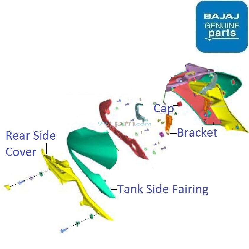 Bajaj Pulsar F250 (Single ABS, 2021-23): Tank Side Flap