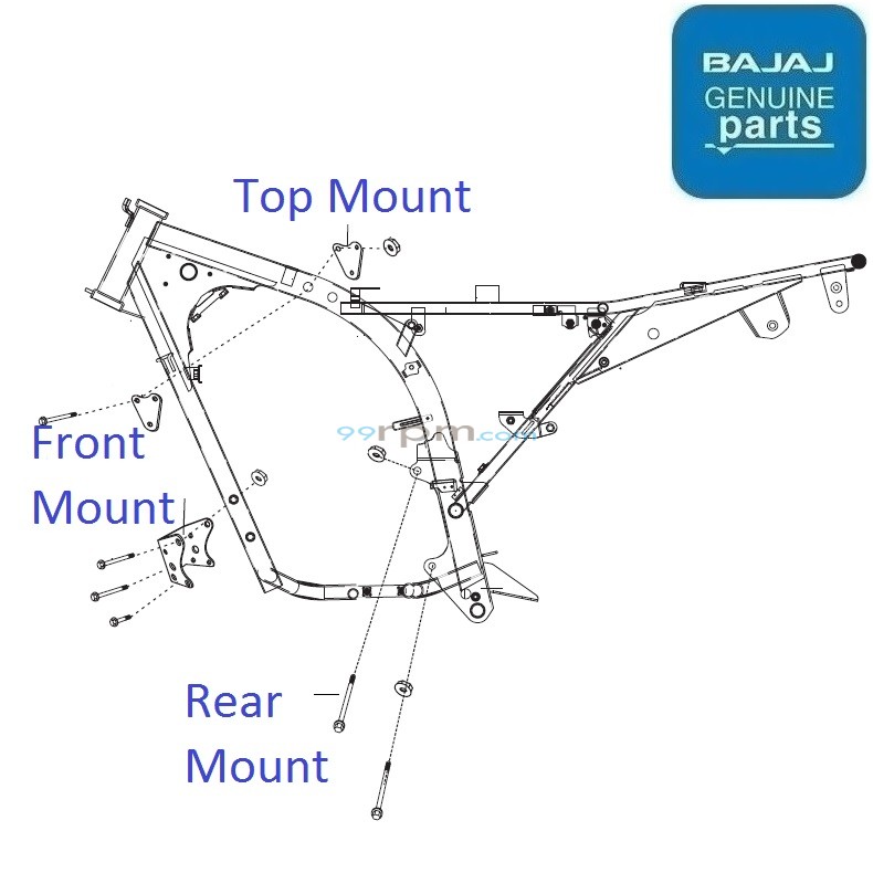 Bajaj Boxer BM150: Engine Mounts