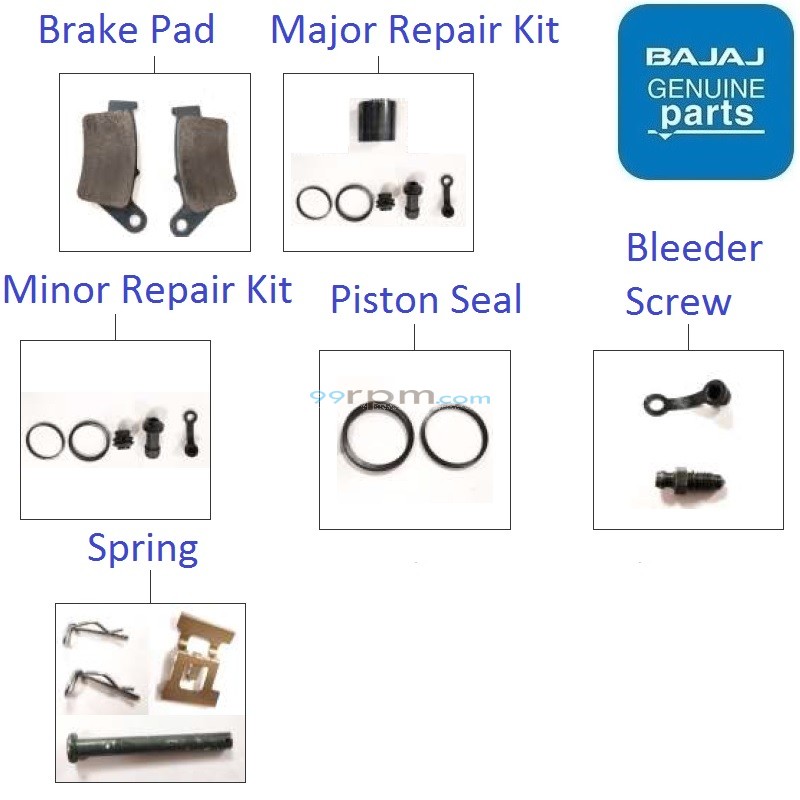 Bajaj Pulsar NS160 Twin Disc(2018-20): Rear Brake Caliper Components