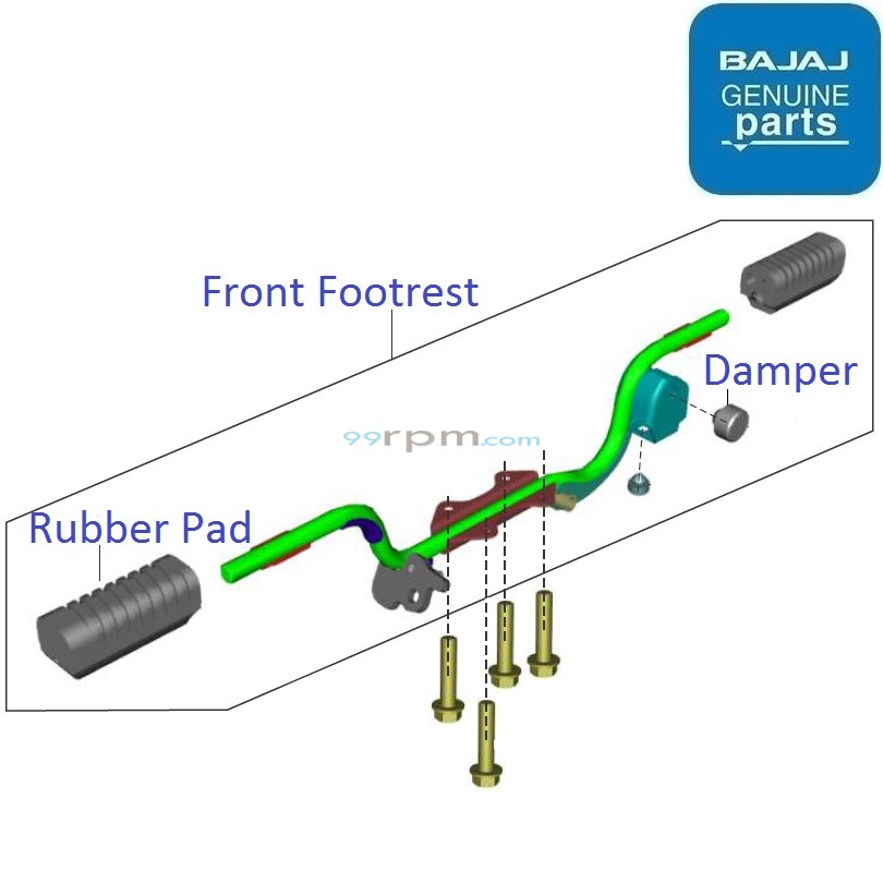 Bajaj CT110 BS6 (2020+): Front Footstep