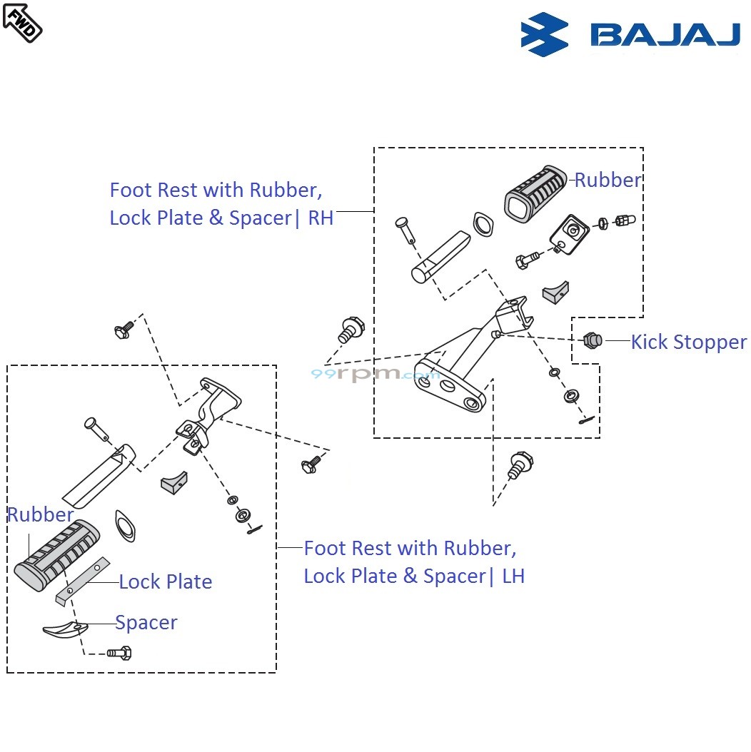 Bajaj Pulsar 220S DTS-i: Front Foot Rest