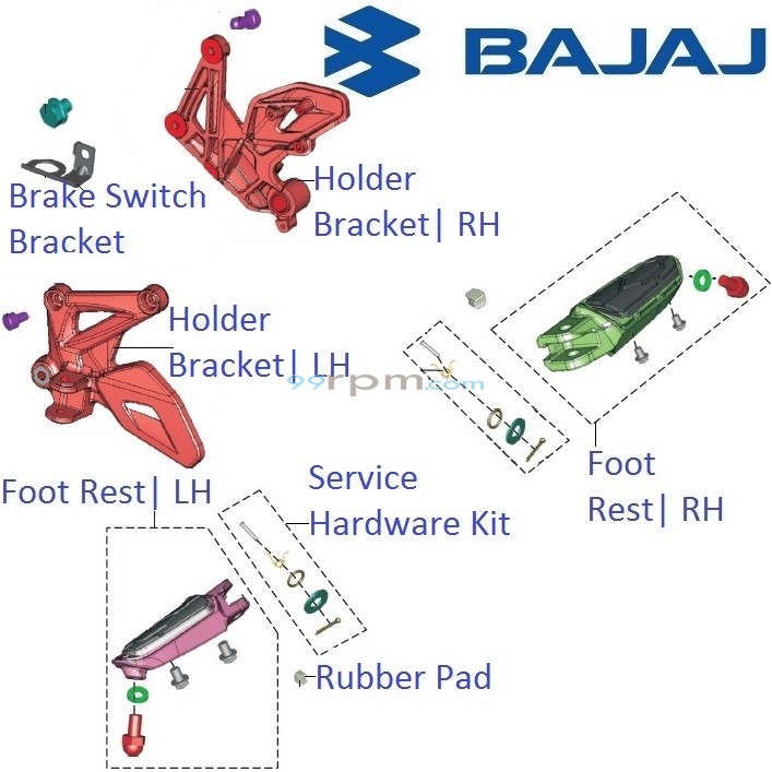 Bajaj Pulsar AS200: Front Foot Rest with Holder