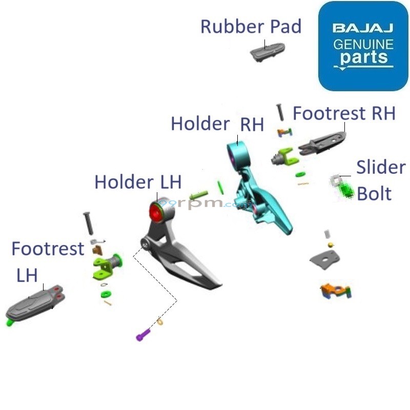 Bajaj Pulsar N150 (Single Disc, 2023-24): Front Footrest