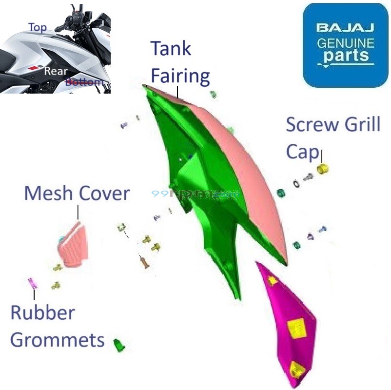 Bajaj Pulsar N150 (Twin Disc, 2023-24): Tank Fairing RH