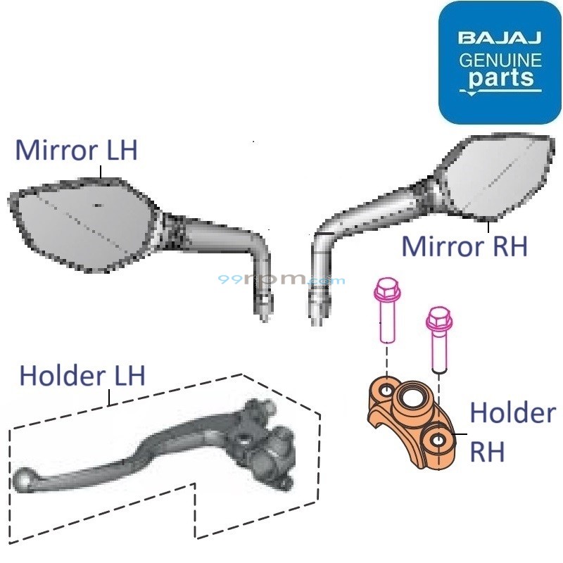 Bajaj Pulsar NS160 (USD Fork, 2023-2024): Side Mirror
