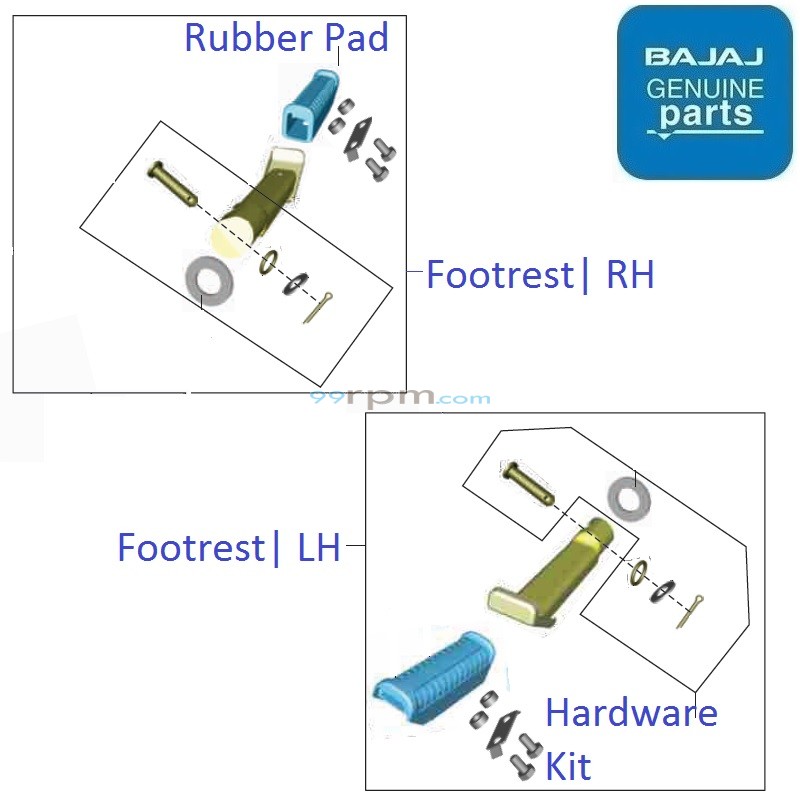 Bajaj Pulsar 150 Twin Disc UG5 BS4 : Rear Footrest