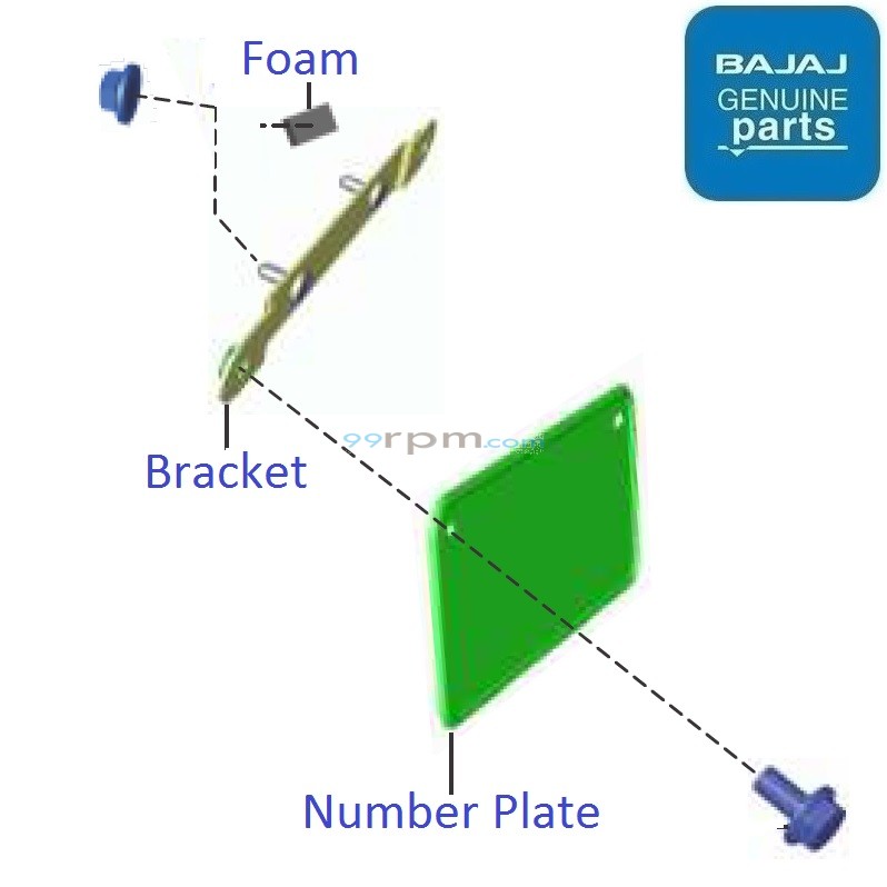 Bajaj Pulsar 220F (BS6, 2020): Rear License Plate