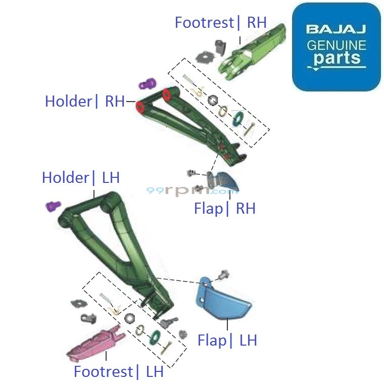 Bajaj Pulsar NS200 (BS4, 2017-19): Rear Footrest