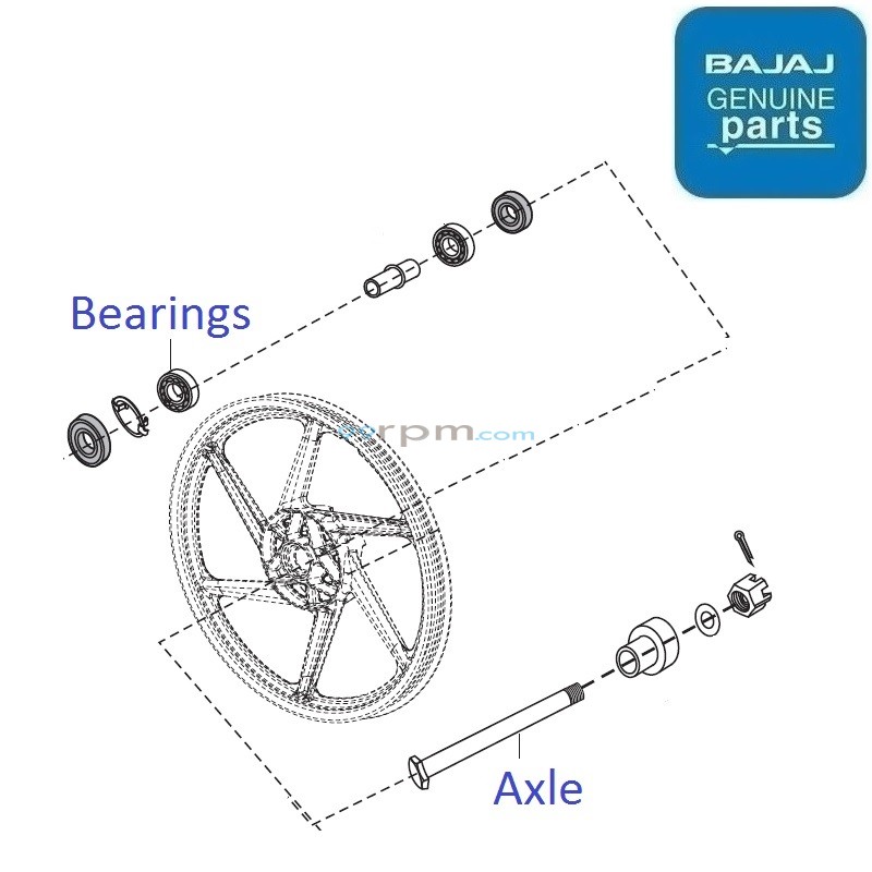 Bajaj XCD 125: Front Axle (Disc Brake Variant)