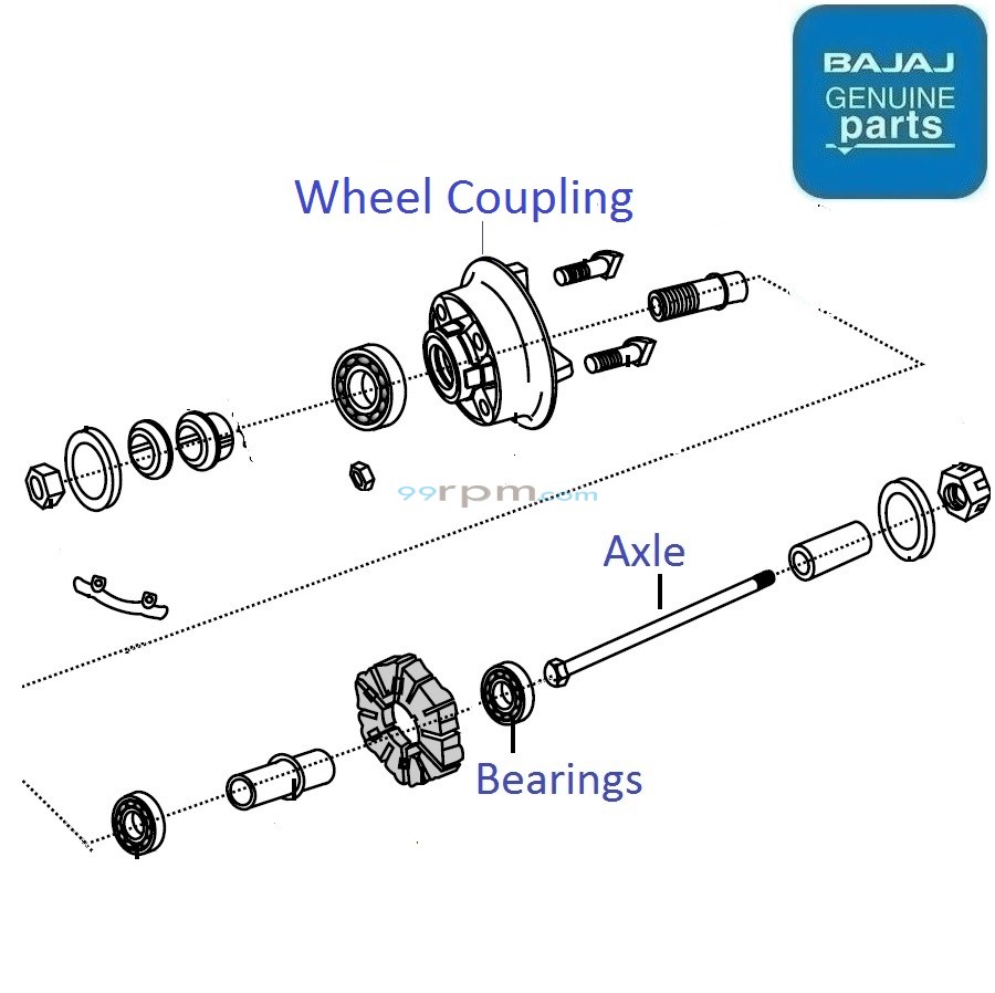 Bajaj XCD 135: Rear Wheel Axle