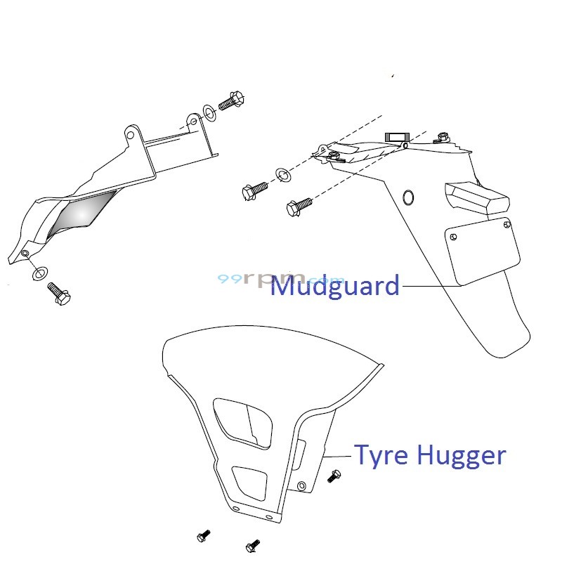 Bajaj XCD 135: Rear Mudguard