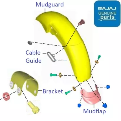Bajaj Pulsar 125 Single Seat (BS6, 2020-21): Front Mudguard