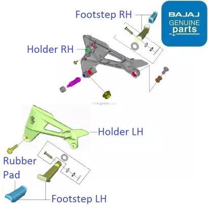 Bajaj Pulsar 125 Split Seat (BS6, 2020-21): Rear Footrest