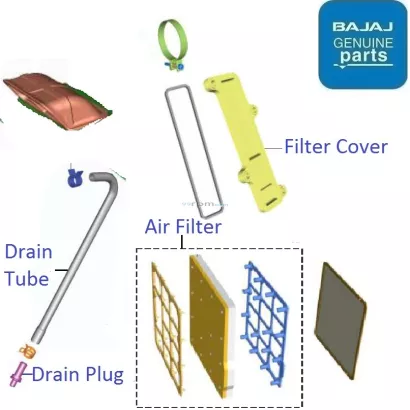 Bajaj Pulsar 220F (BS6, 2020): Air Cleaner Components
