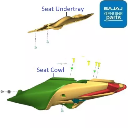 Bajaj Pulsar N250 (Single ABS, 2021-23): Seat Cowl
