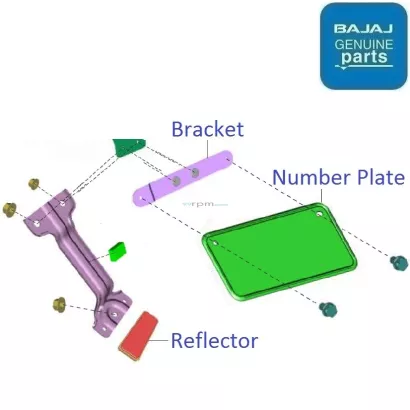 Bajaj Pulsar RS200 (BS6, 2021-2023): Rear Number Plate